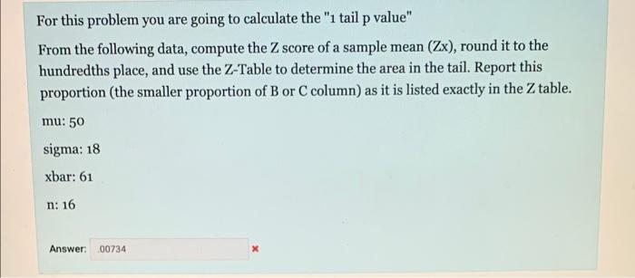 Solved For this problem you are going to calculate the "1 | Chegg.com