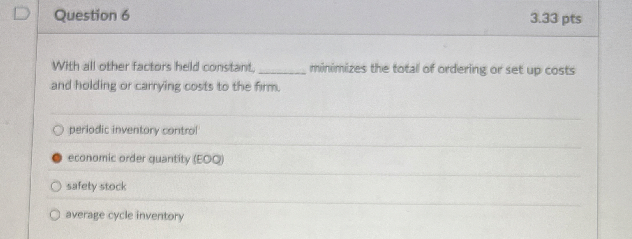 Solved Question 63.33 ﻿ptsWith all other factors held | Chegg.com