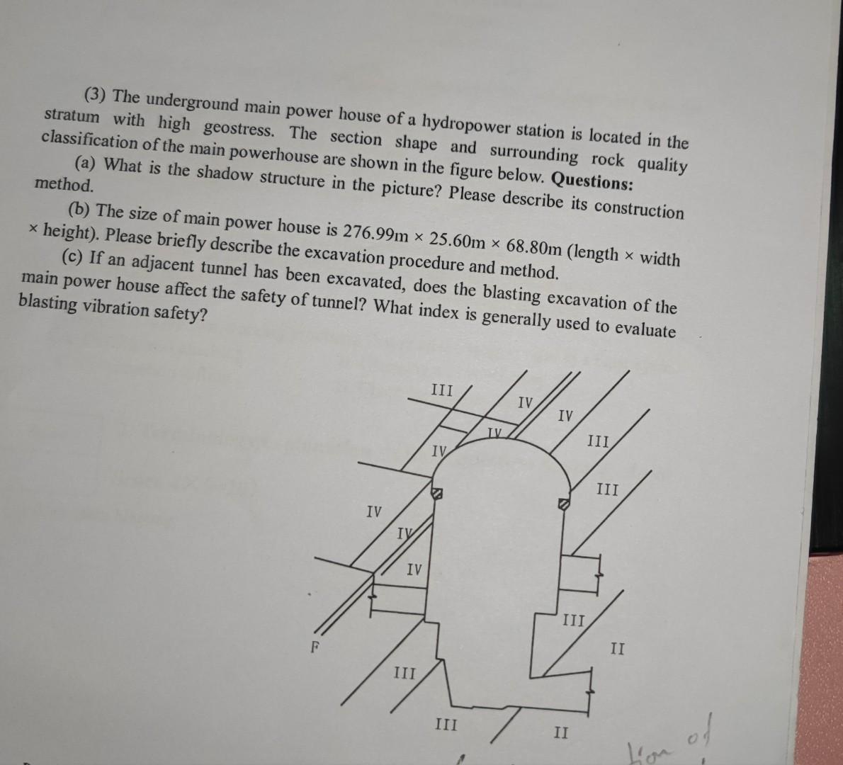 Solved (3) The underground main power house of a hydropower | Chegg.com