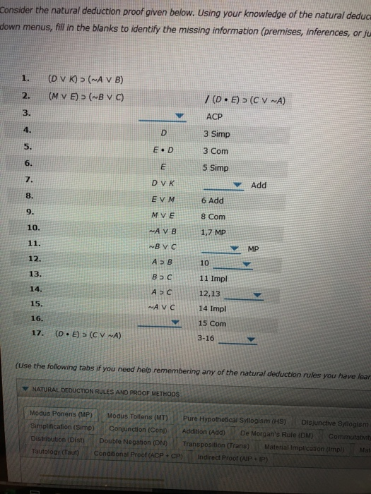 Solved Consider the natural deduction proof given below. | Chegg.com