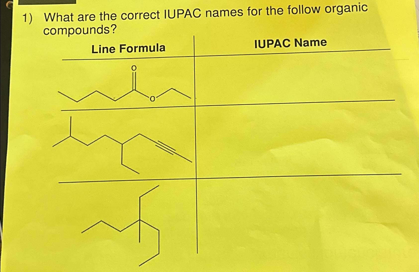 Solved What are the correct IUPAC names for the follow | Chegg.com