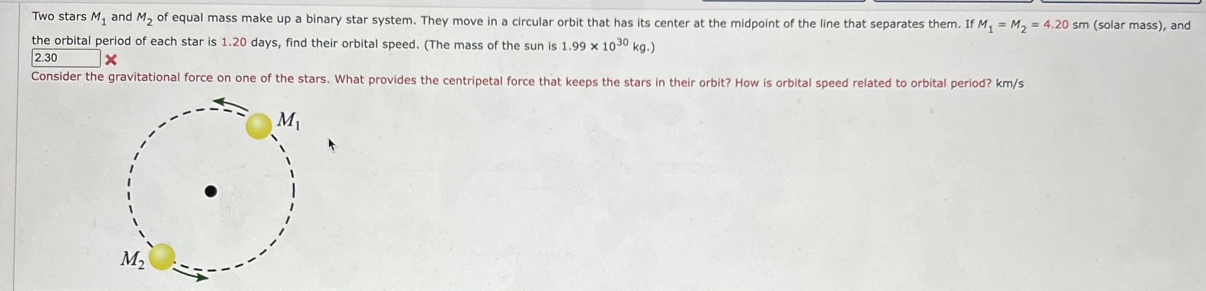 Solved Two stars M1 ﻿and M2 ﻿of equal mass make up a binary | Chegg.com