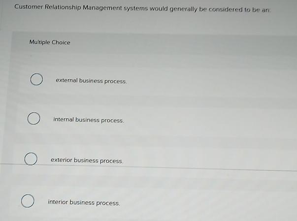 Solved Customer Relationship Management systems would | Chegg.com