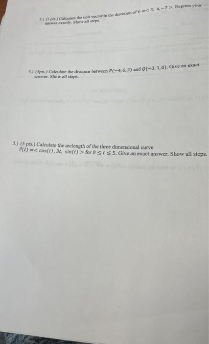 Solved 3.) (5 pes.) Calculate the unit vector in the | Chegg.com