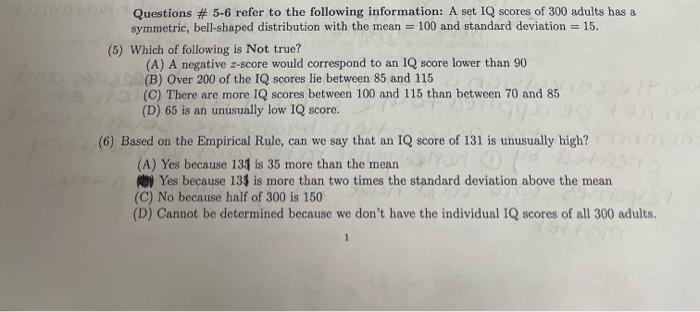 Solved Questions \# 5-6 refer to the following information: | Chegg.com