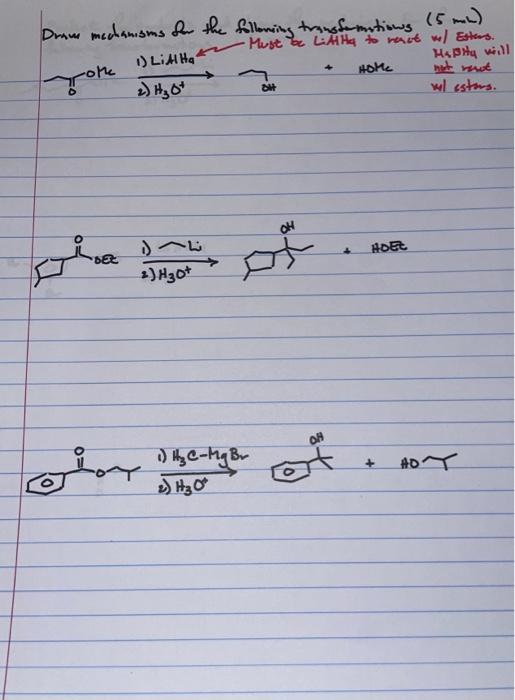 Solved Draw mechanisms of the following transformations (5 | Chegg.com
