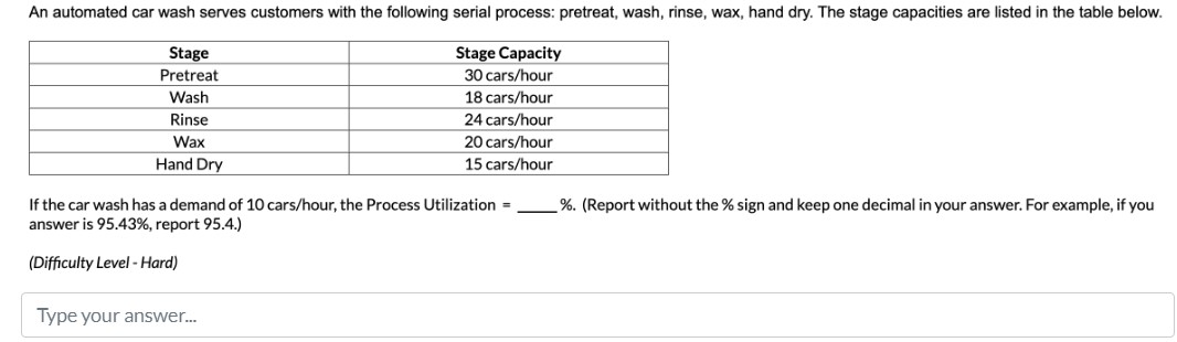 Solved An automated car wash serves customers with the | Chegg.com