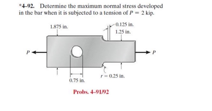 Solved *4-92. Determine the maximum normal stress developed | Chegg.com