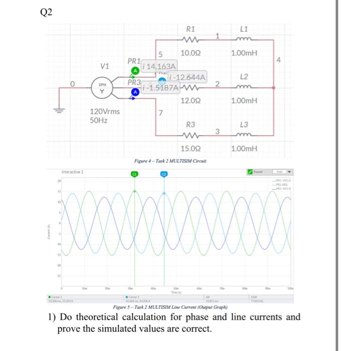Solved 1) Do theoretical calculation for phase and line | Chegg.com