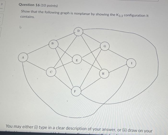 Solved Question 16 (10 points) Show that the following graph | Chegg.com