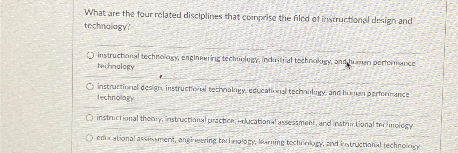 Solved What are the four related disciplines that comprise | Chegg.com