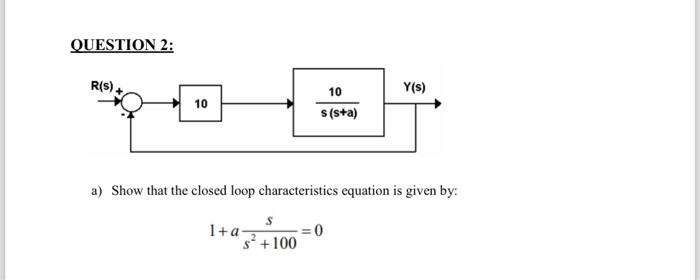 Solved QUESTION 2: a) Show that the closed loop | Chegg.com