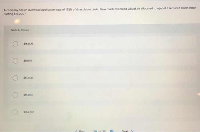 Solved A company has an overhead application rate of 123% of | Chegg.com