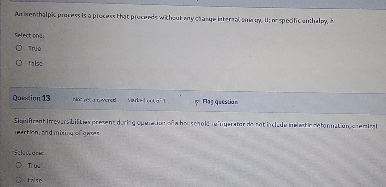 Solved An isenthalpic process is a process that proceeds | Chegg.com