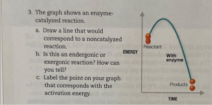 Solved 3. The graph shows an enzyme- catalyzed reaction. a. | Chegg.com