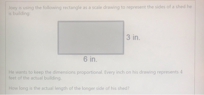 Solved Joey is using the following rectangle as a scale | Chegg.com