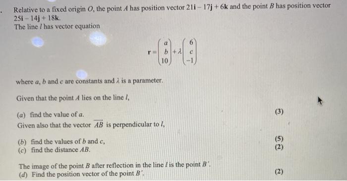 Solved . Relative to a fixed origin O, the point A has | Chegg.com