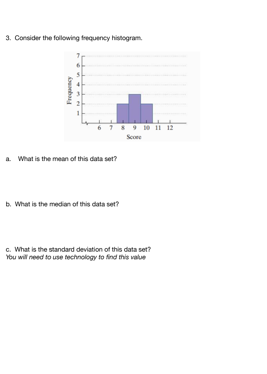 Solved 3. Consider the following frequency histogram. a. | Chegg.com