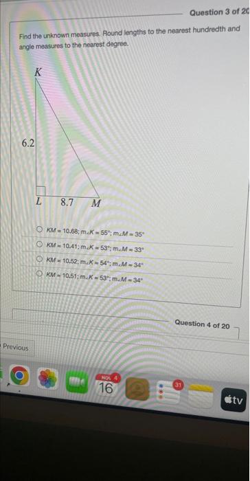 Solved Find the unknown measures. Round lengths to the | Chegg.com