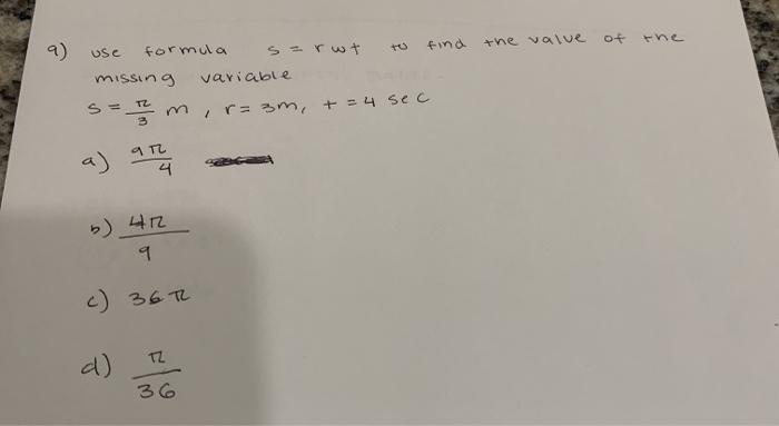 Solved find the value of १) USC formula sarwt missing | Chegg.com