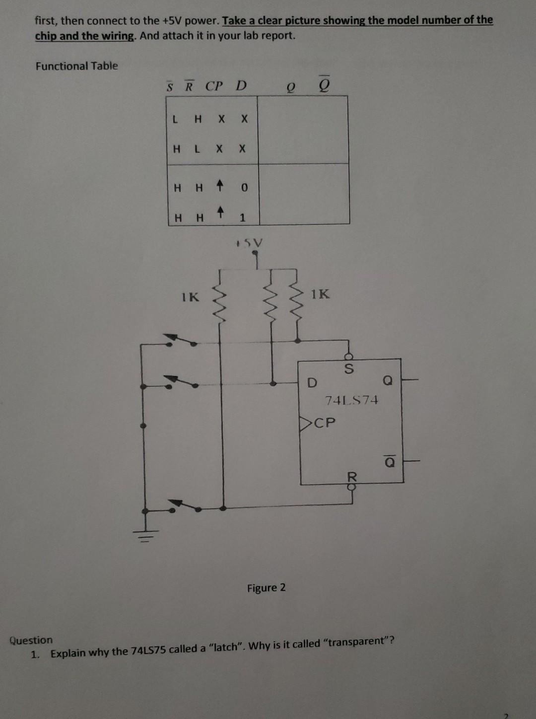 Solved Objectives: To test operation of 74LS74 and 74LS76 | Chegg.com