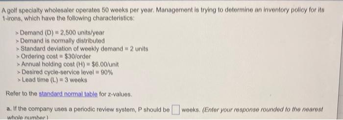 Solved b. if the company uses a continuous review system, | Chegg.com