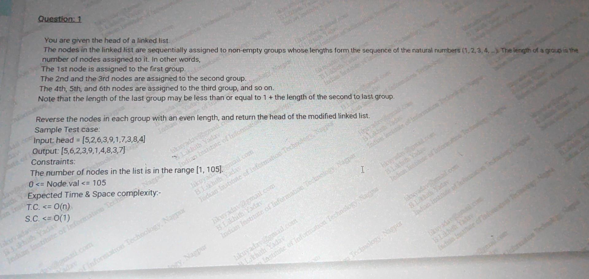 Solved You are given the head of a linked list. The nodes in | Chegg.com
