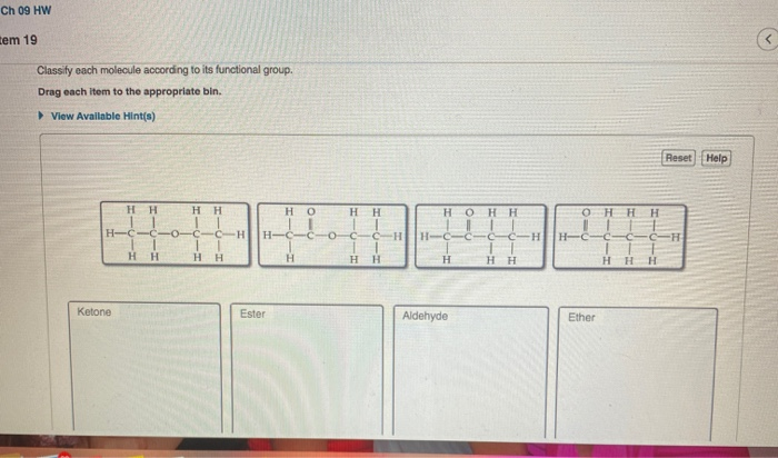 Solved Ch 09 HW em 19 Classify each molecule according to | Chegg.com