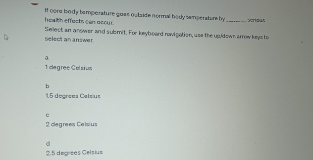 Solved If core body temperature goes outside normal body | Chegg.com