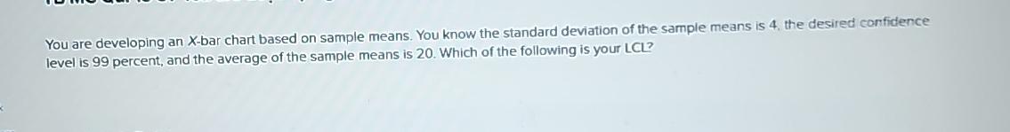Solved You are developing an X-bar chart based on sample | Chegg.com