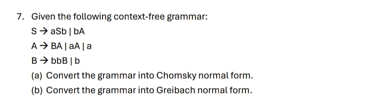 Solved Given the following context-free | Chegg.com