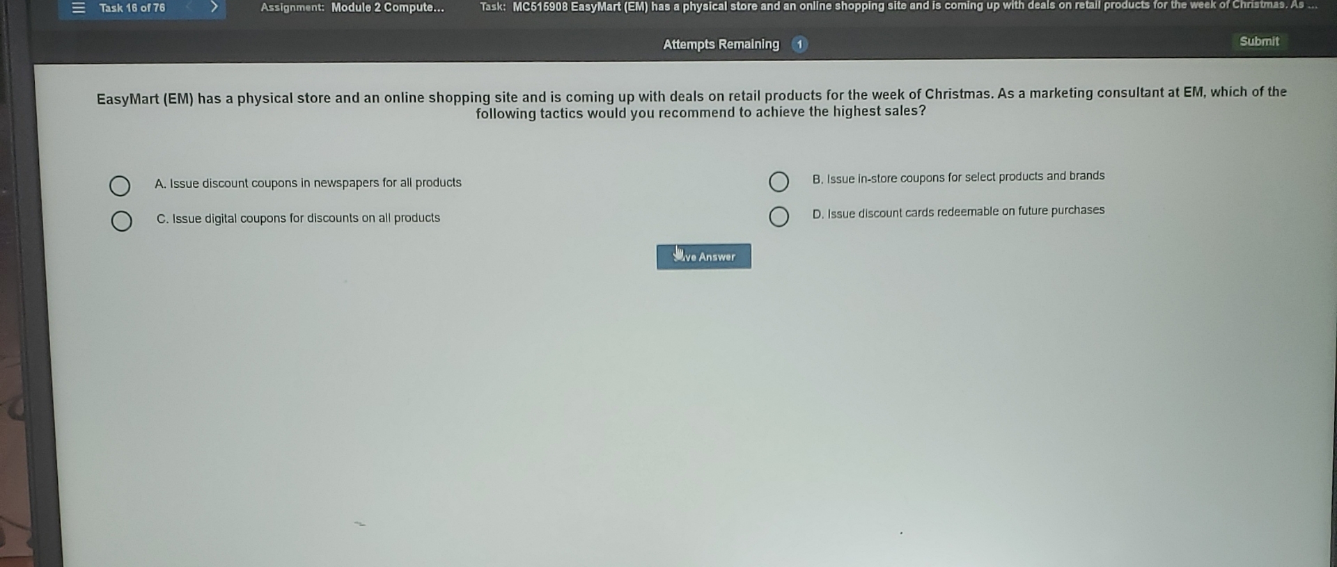 Solved Task 16 ﻿of 76Assignment: Module 2 ﻿Compute...Task: | Chegg.com