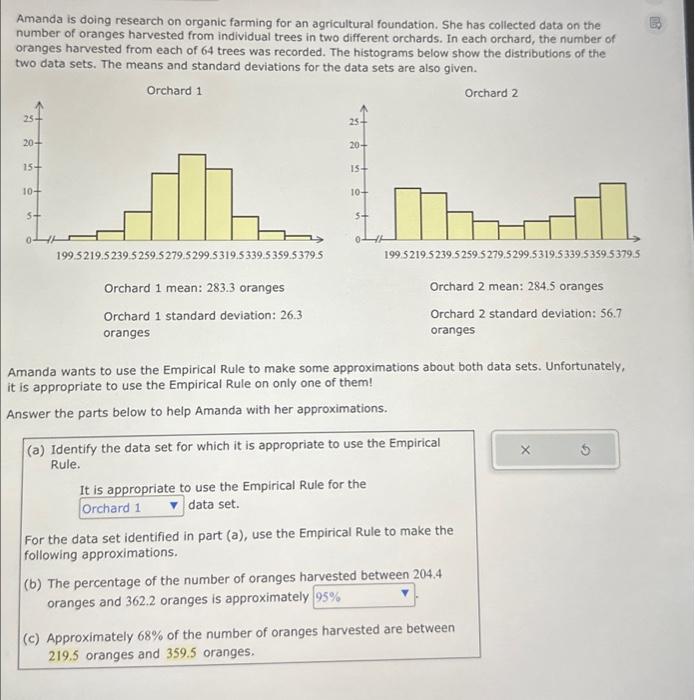 Solved Amanda is doing research on organic farming for an | Chegg.com