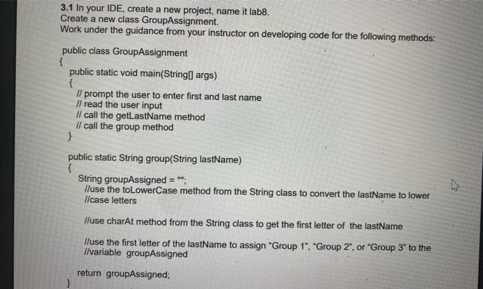 Solved 3.1 In your IDE, create a new project, name it lab8. | Chegg.com