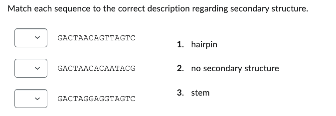 Solved Match each sequence to the correct description | Chegg.com