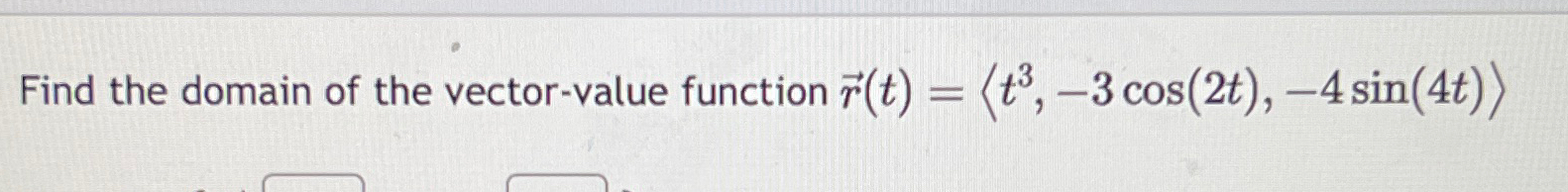 Solved Find the domain of the vector-value function | Chegg.com