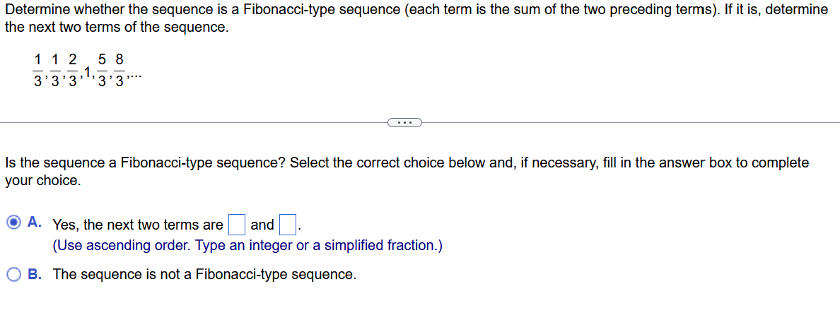 Solved Determine whether the sequence is ﻿a Fibonacci-type | Chegg.com