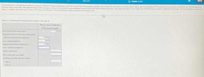 Solved DW Electronics is considering two plans for raising | Chegg.com