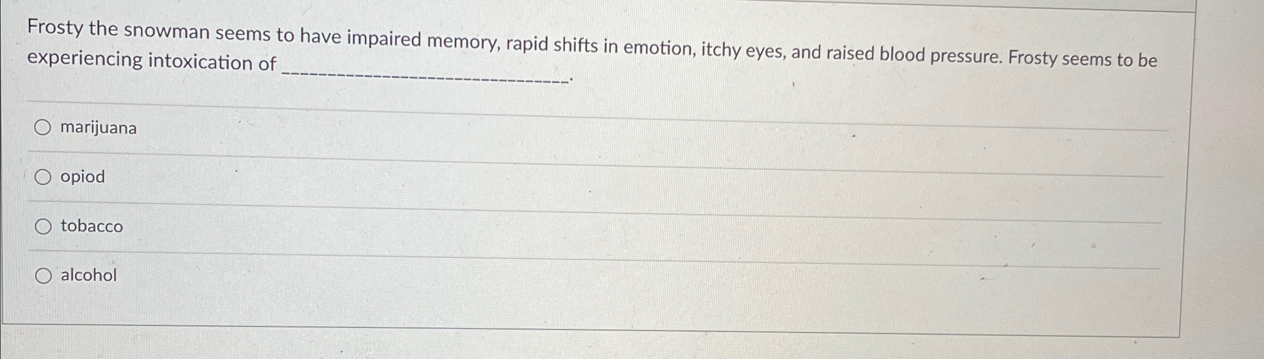 Solved Frosty the snowman seems to have impaired memory, | Chegg.com