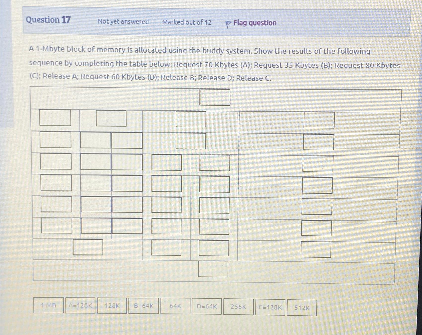Solved Question 17Not yet answeredMarked out of 12Flag | Chegg.com Solved Question 17Not yet answeredMarked out of 12Flag | Chegg.com