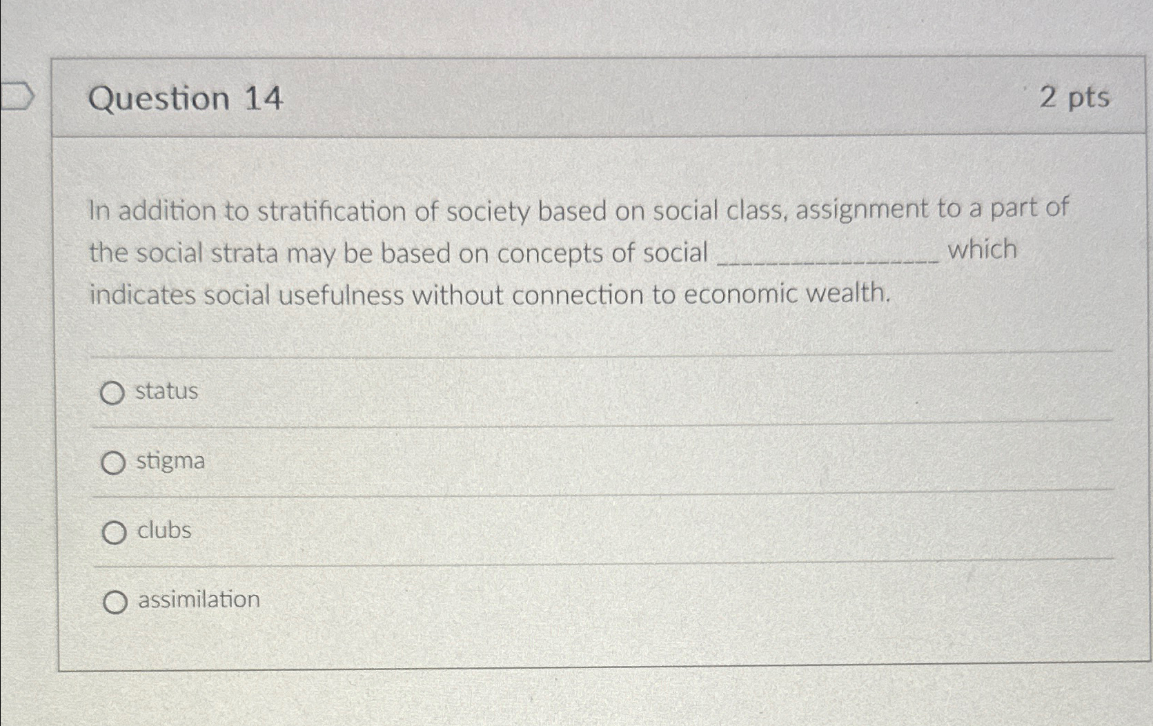 Solved Question 142 ﻿ptsIn addition to stratification of | Chegg.com