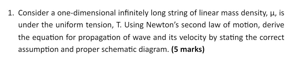 Solved Consider a one-dimensional infinitely long string of | Chegg.com