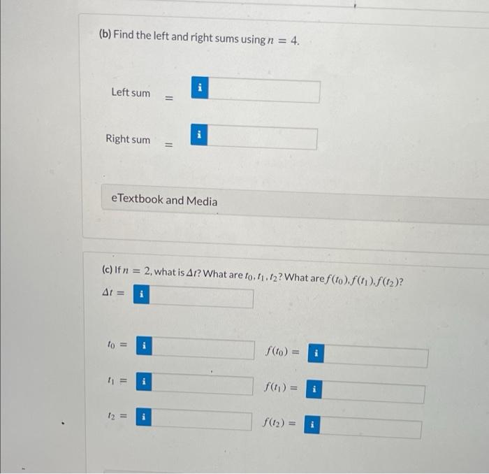 Solved Use the expressions for left and right sums and the | Chegg.com