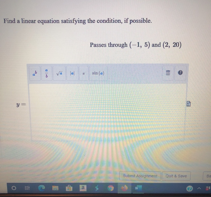 Solved Find a linear equation satisfying the condition, if | Chegg.com