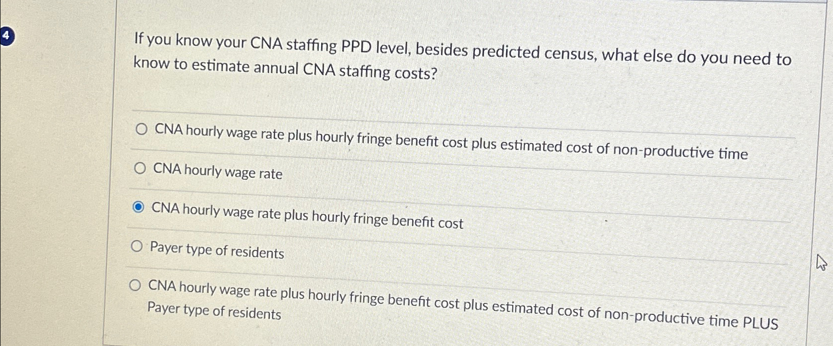 Solved If you know your CNA staffing PPD level, besides | Chegg.com