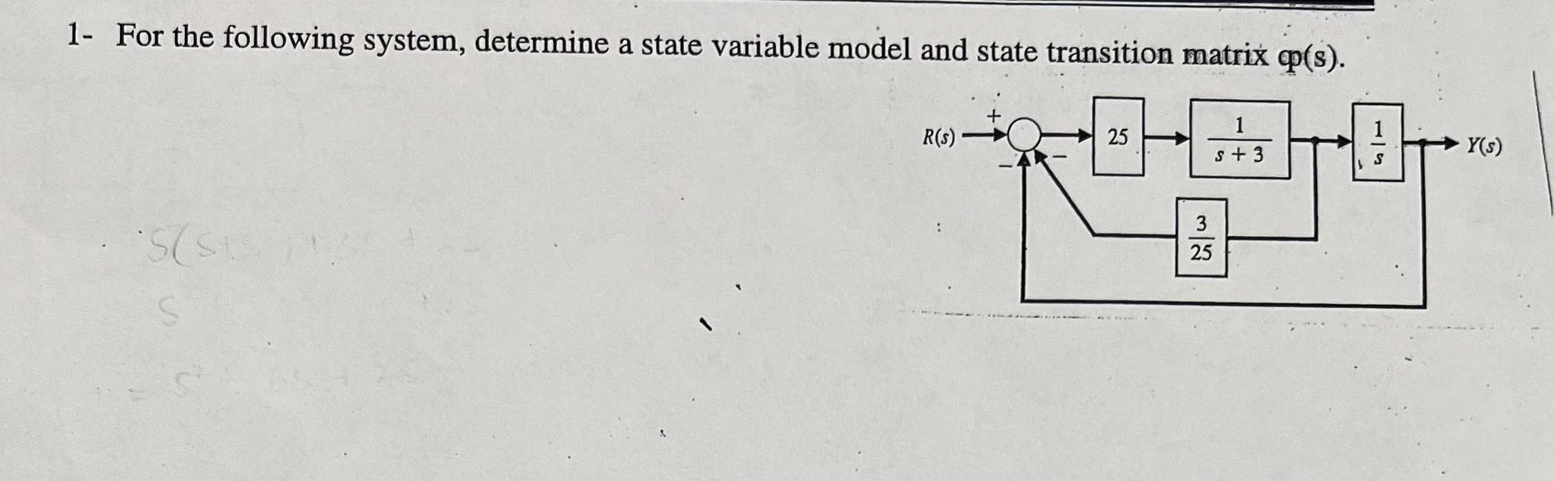 Solved 1 ﻿for The Following System Determine A State