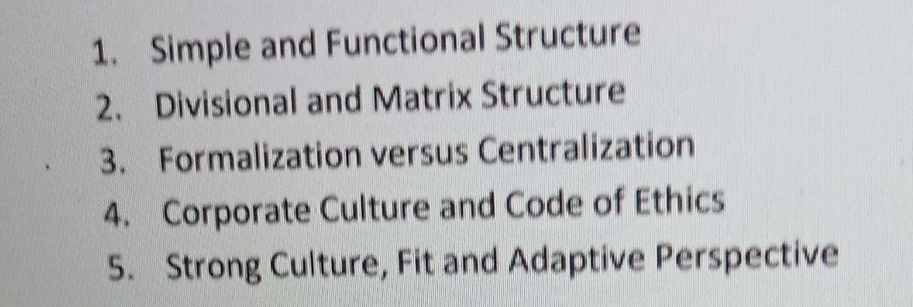Solved 1. Simple and Functional Structure 2. Divisional and | Chegg.com