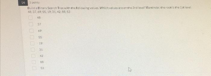 Solved Buld a Binary Search Tree with the following values. | Chegg.com