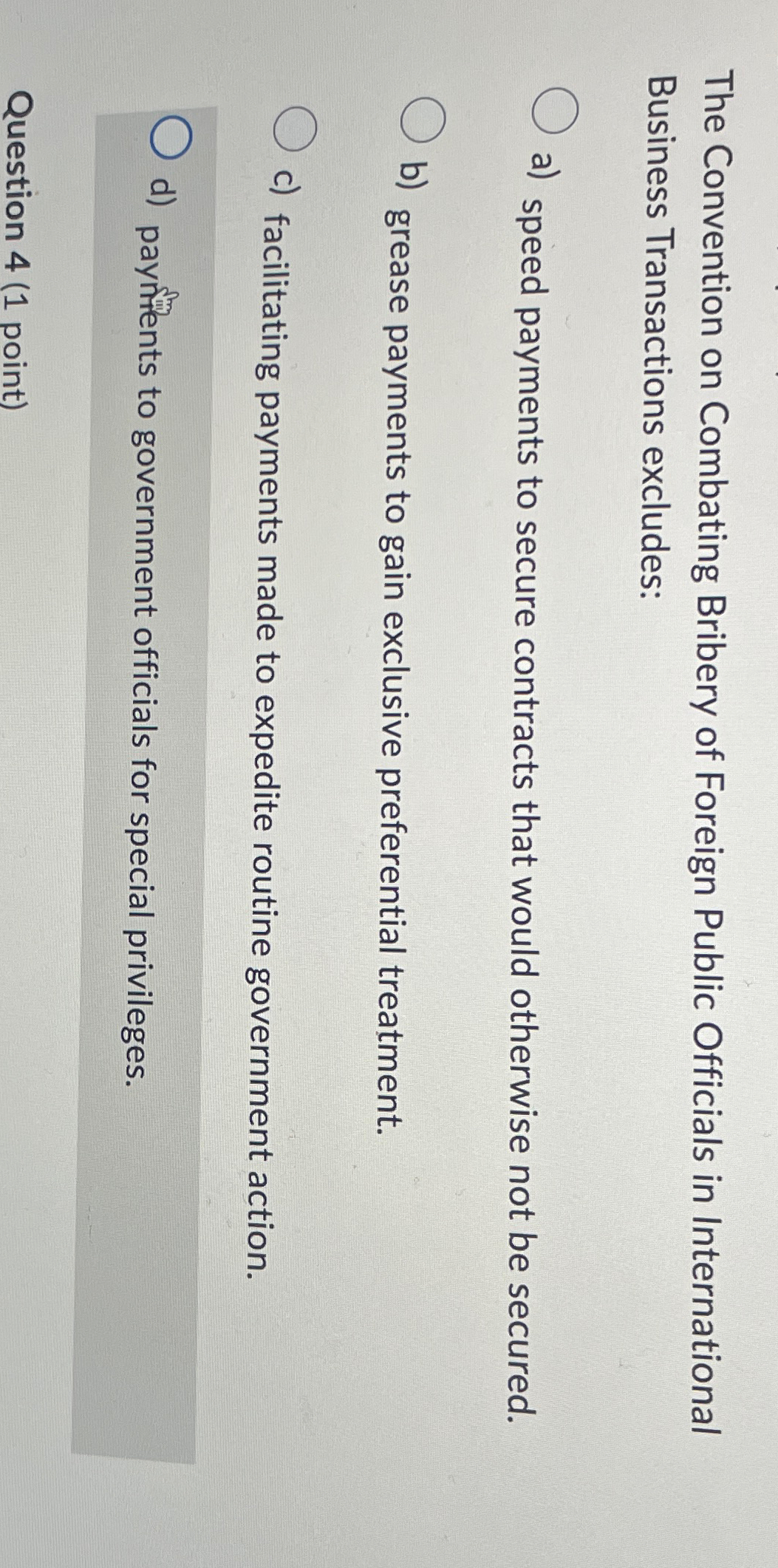 Solved The Convention on Combating Bribery of Foreign Public | Chegg.com