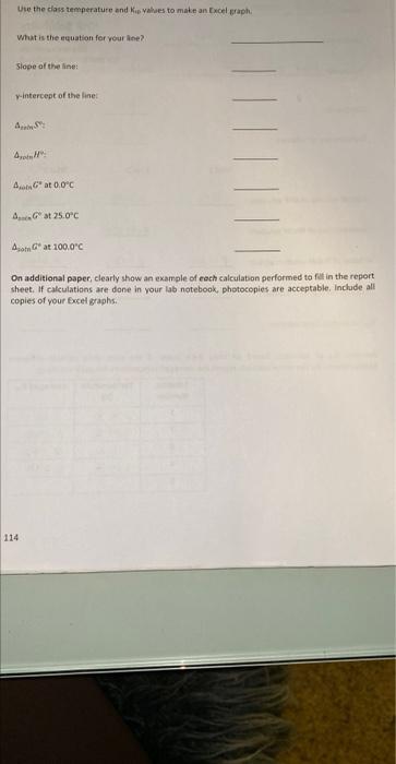 Solved Use the class temperature and Ko values to make an | Chegg.com
